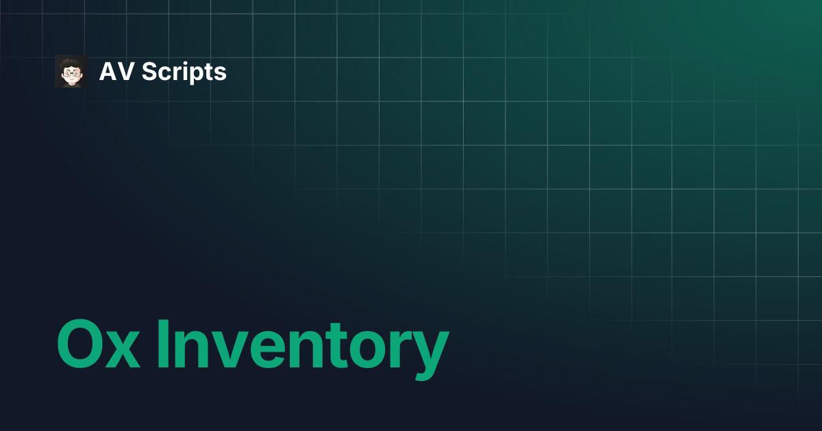 Ox Inventory | AV Scripts