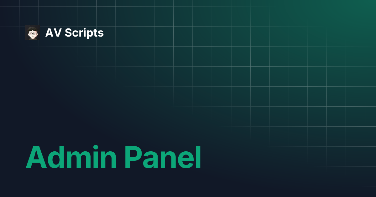 Admin Panel | AV Scripts